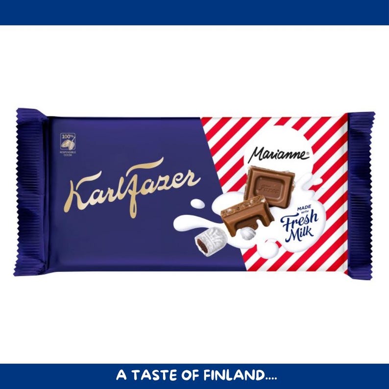 Karl Fazer Marianne Milk Chocolate Bar – 145g (5.11 Oz) - Etsy