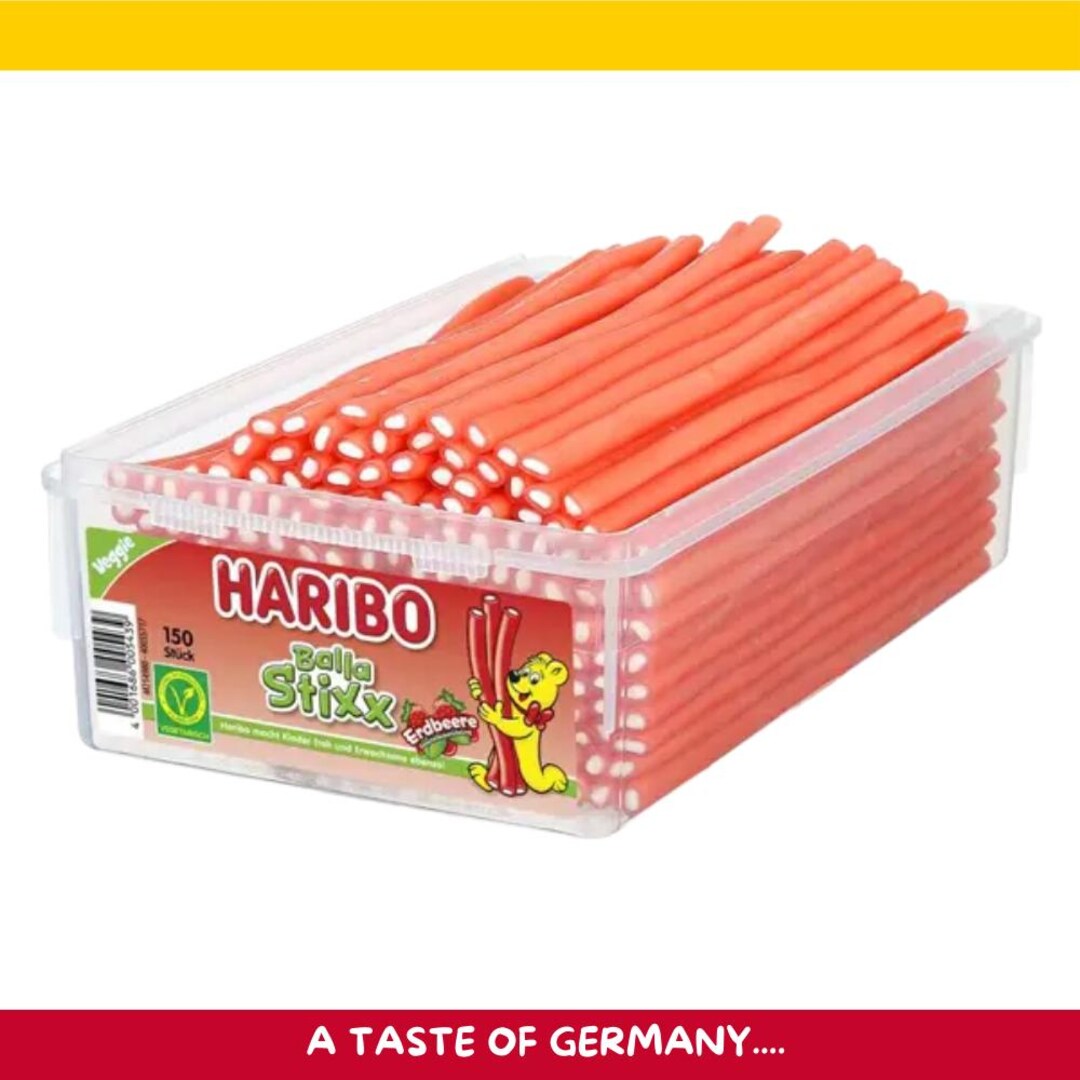 Haribo Balla Stixx Strawberry – 150 Pieces Bulk 1.13 Kg (2.5 Lbs ...