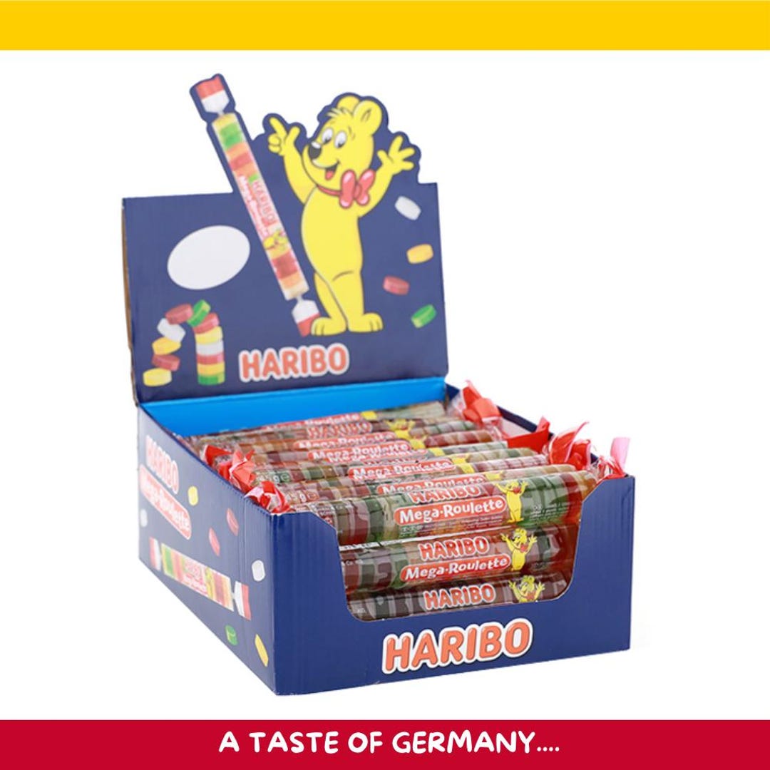 Haribo Mega Roulette Fruit Gummy Rolls - Bulk Pack (40 Rolls) - Etsy