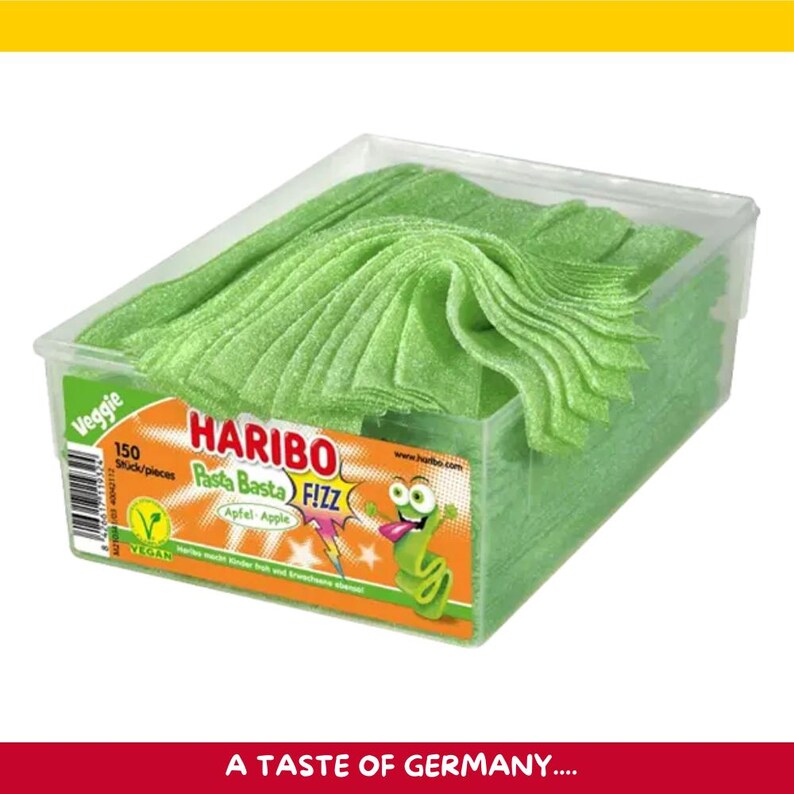 Haribo Pasta Basta Apple Candy – Sour Strips, 150 Pieces - Etsy