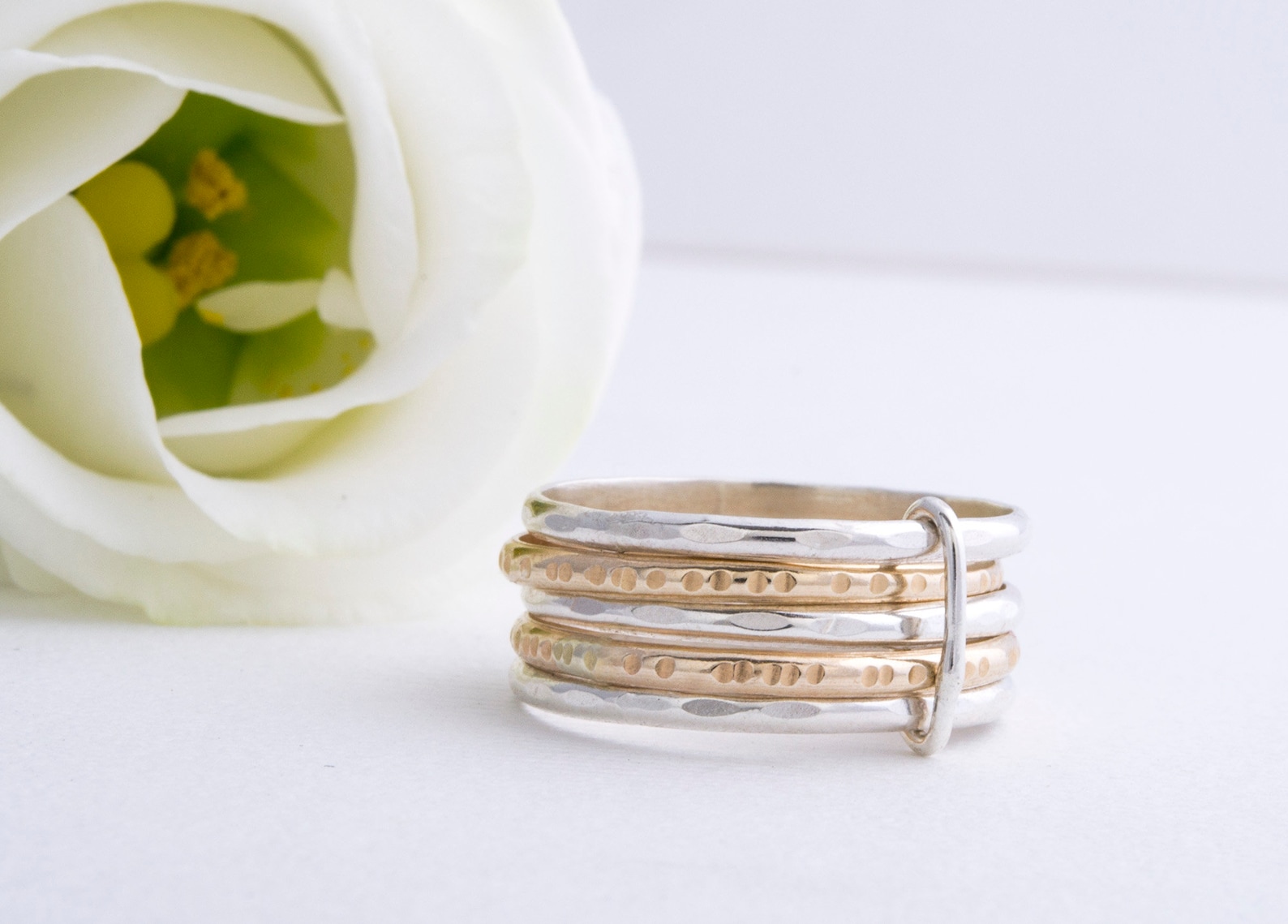 Stackable Rings Stacking Ring Set Two-tone Stacking Ring - Etsy