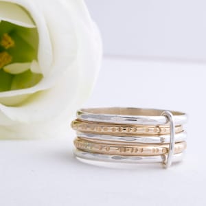 Stackable Rings, Stacking Ring Set, Two-tone Stacking Ring - Etsy