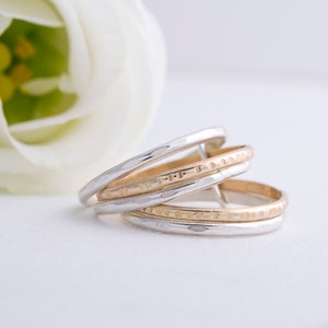 Stackable Rings, Stacking Ring Set, Two-tone Stacking Ring - Etsy