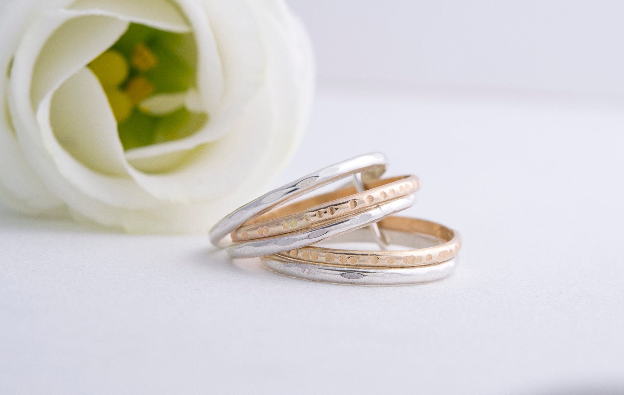 Stackable Rings, Stacking Ring Set, Two-tone Stacking Ring - Etsy