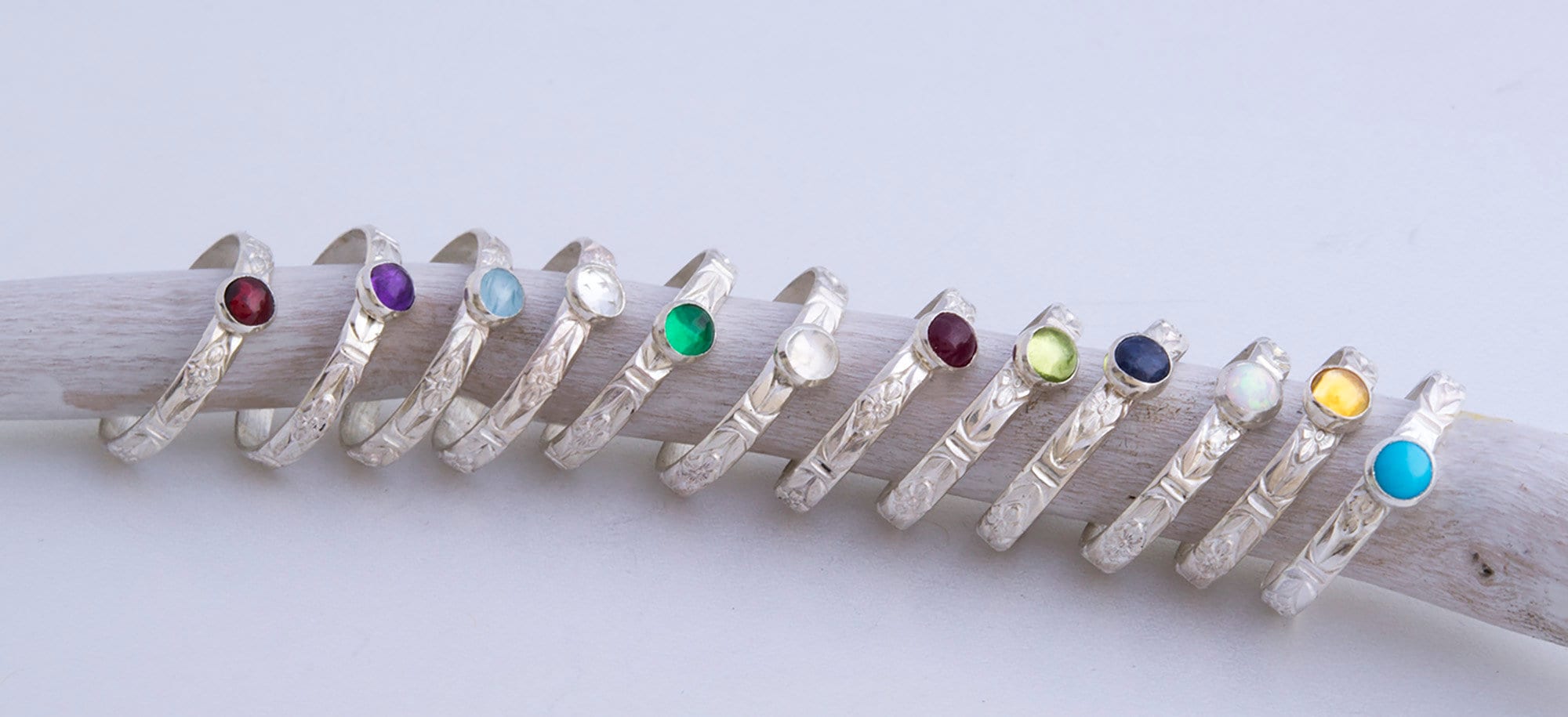 Birthstone Stacking Rings Set of 3 Rings Birthstone Rings - Etsy