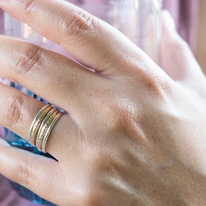Stackable Rings, Stacking Ring Set, Two-tone Stacking Ring - Etsy