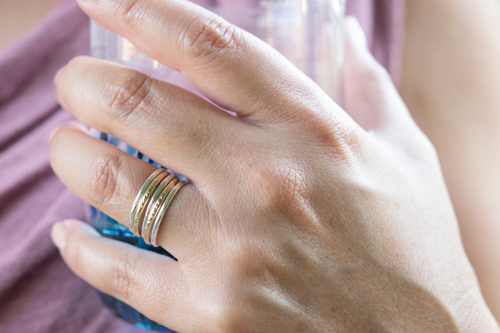 Stackable Rings, Stacking Ring Set, Two-tone Stacking Ring - Etsy