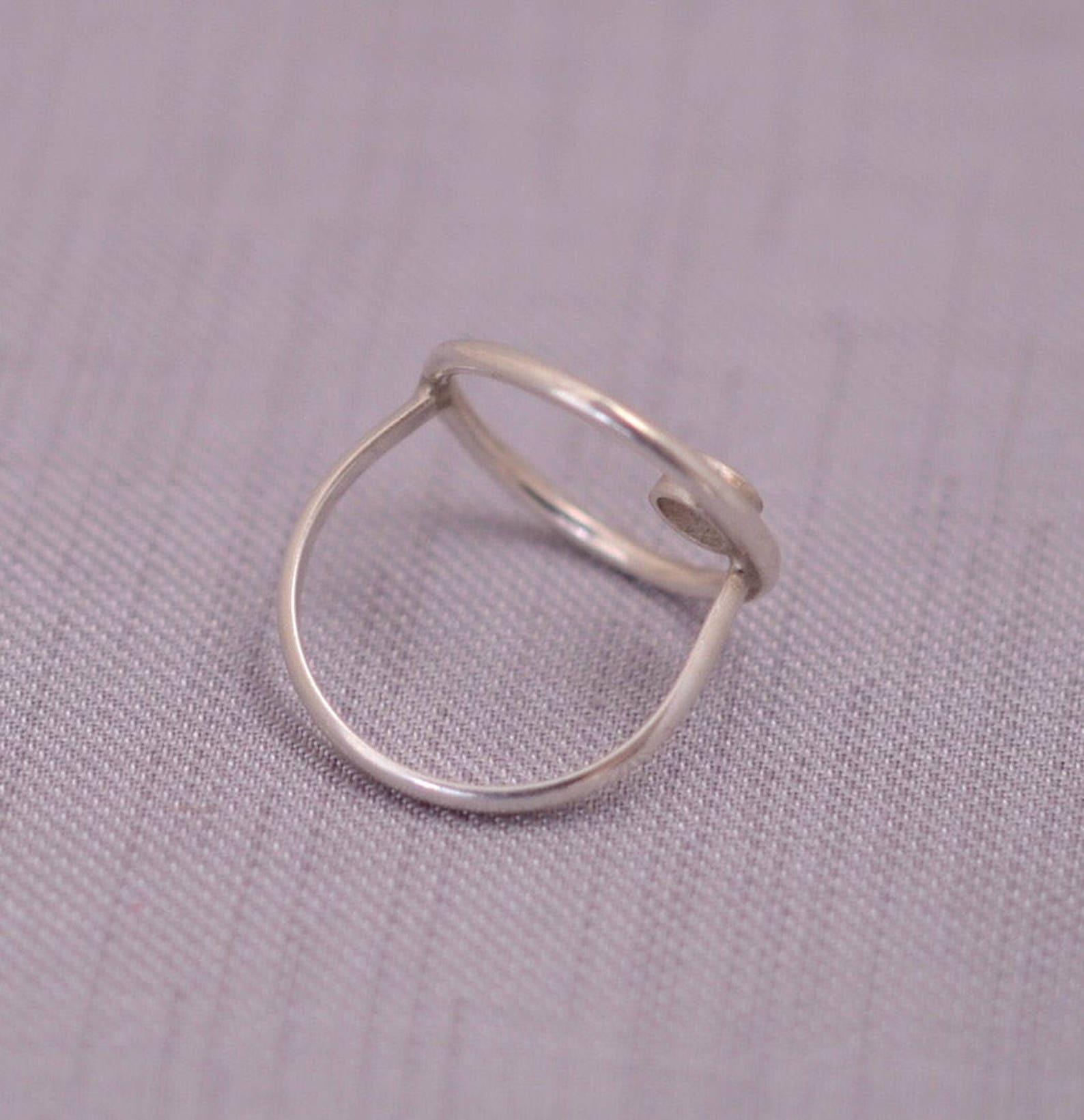 Circle Ring, Sterling Silver Circle Ring Set With Clear Gemstone ...