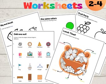 Preschool Worksheets Ages 2-4 | Color & Shape Activities, Toddler Busy ...