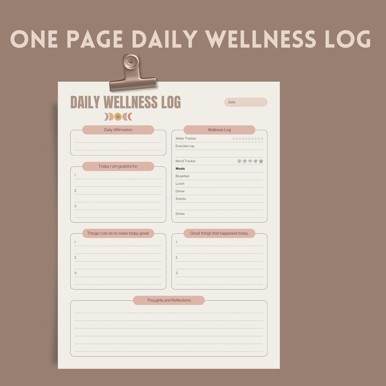 2026 Aesthetic Daily Wellness Log for Mindful Living: Holistic Mental ...
