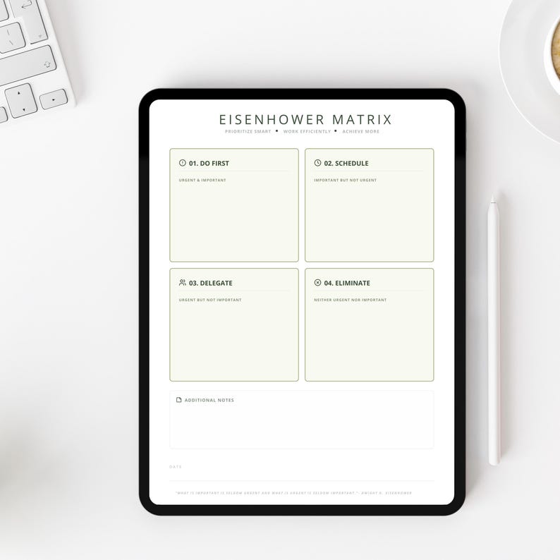 ADHD Eisenhower Matrix Printable | Task Prioritization Tool (PDF ...