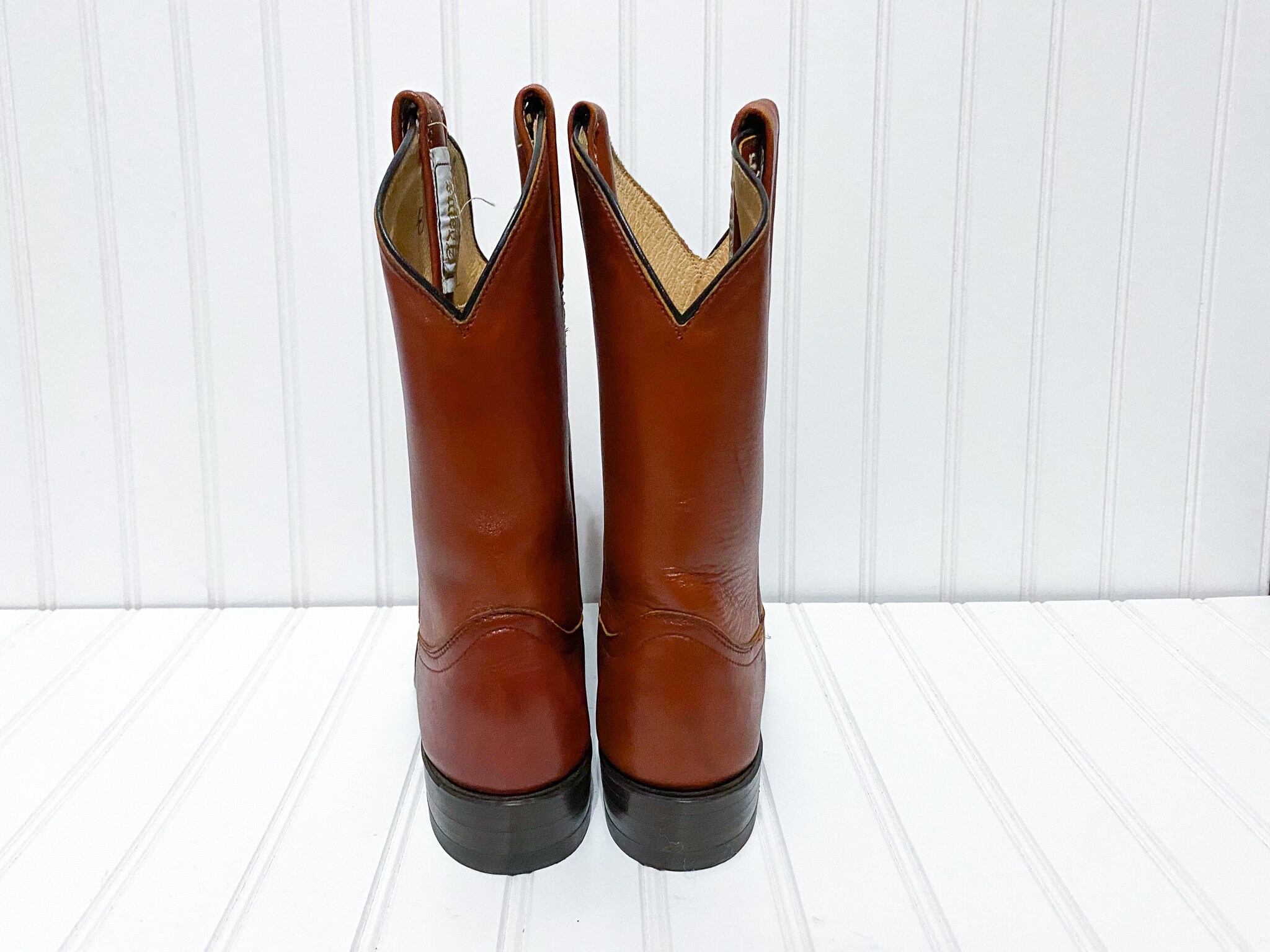 Vintage 1980s 1985 Adams Boot Co ABC Brown Leather Rust | Etsy