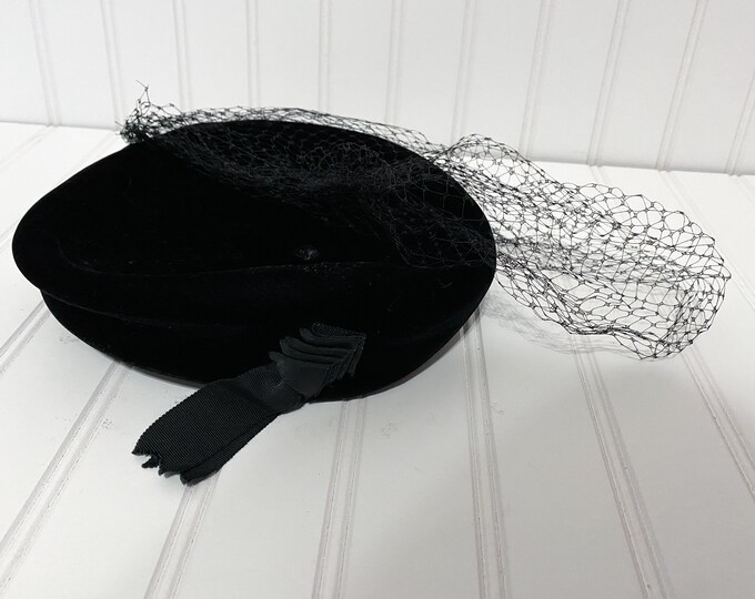 Vintage 1960s Valerie Modes Velvet Veil Hat - Etsy