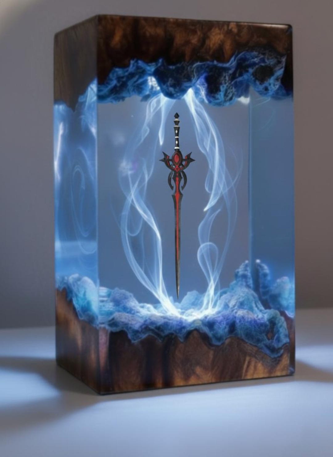Handmade Resin Lamp: Monster Night Light, Wood Decoration - Etsy