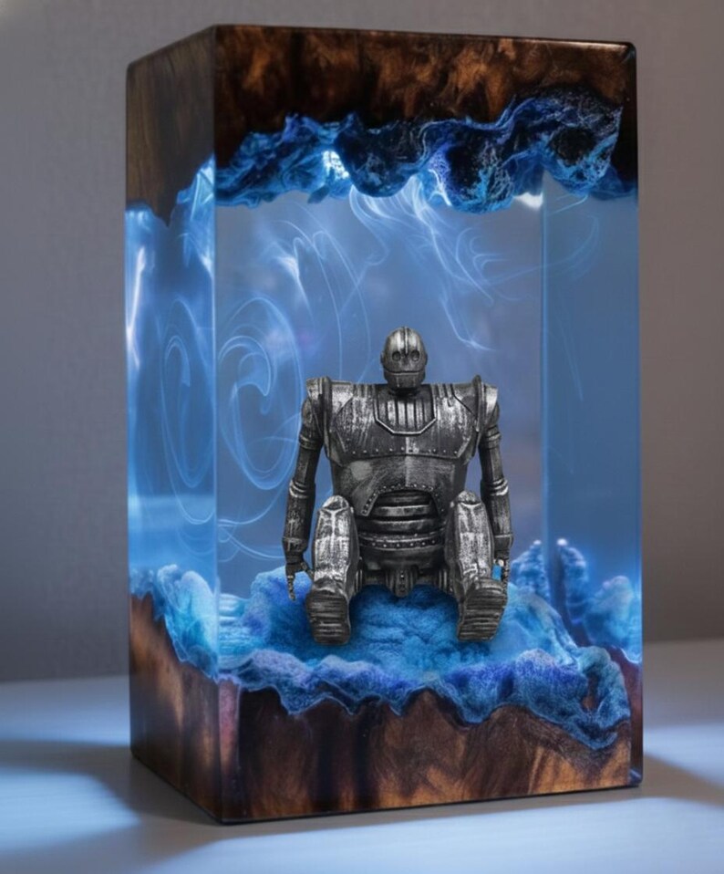 Handmade Resin Lamp: Monster Night Light, Wood Decoration - Etsy