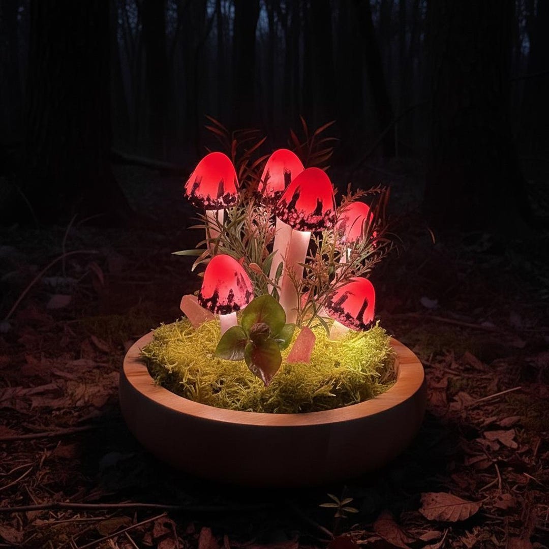Handmade Mushroom Lamp | Whimsigoth Decor | Bedroom Decor |art Deco ...