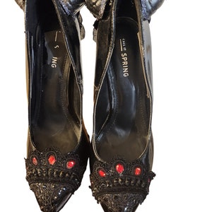 Gothic Vampire Baroque Victorian Halloween Black and Red Shoes - Etsy