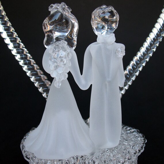Blown Glass Wedding Cake Toppers