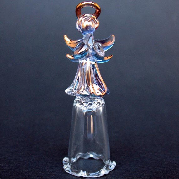 Angel Hand Blown Glass Thimble Crystal Gold Figurine - Etsy