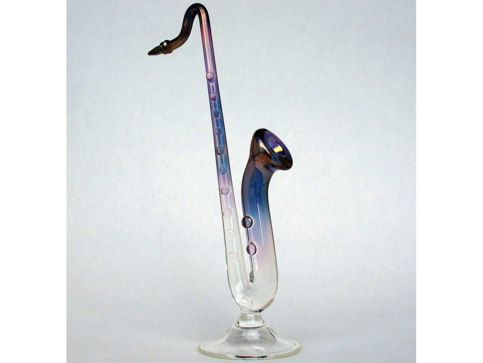 Saxophone Figurine of Hand Blown Glass and 24K Gold - Etsy