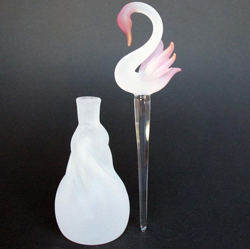 Swan Perfume Bottle of Hand Blown Glass Gold Crystal - Etsy
