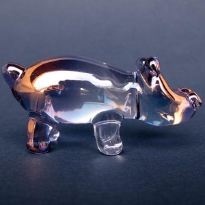 Hippo Hippopotamus Figurine Hand Blown Glass Crystal - Etsy