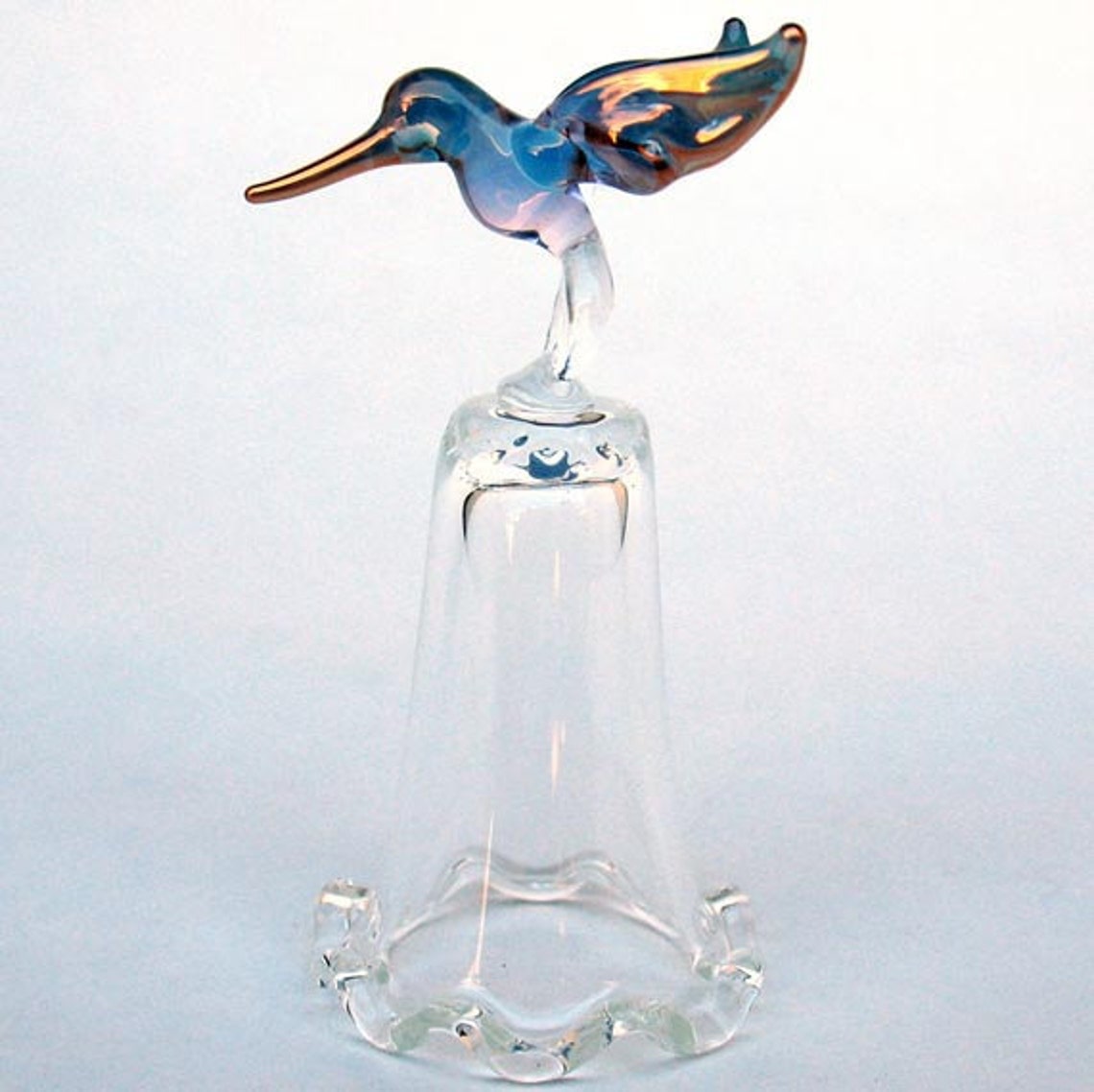 Hummingbird Blown Glass Thimble Crystal Gold Figurine - Etsy