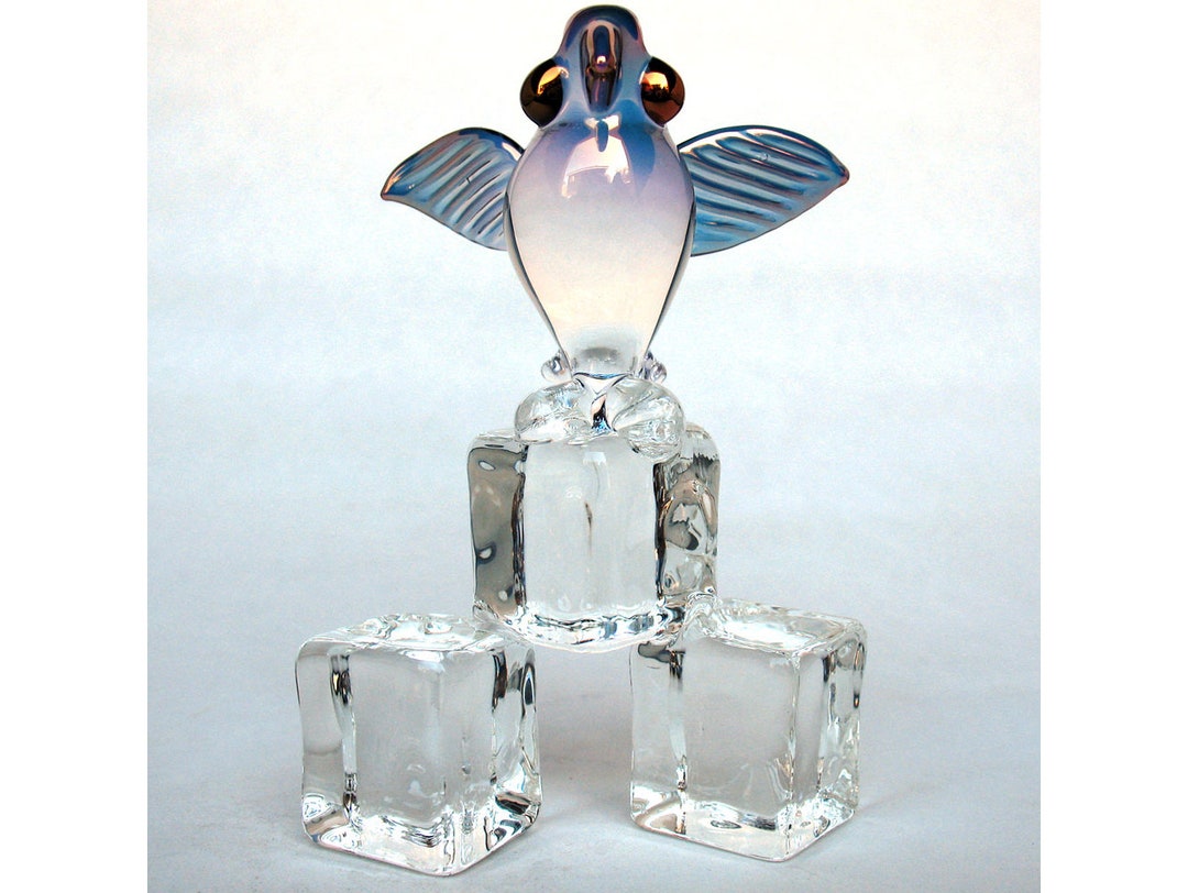 Puffin on Ice Figurine of Hand Blown Glass 24K Gold - Etsy