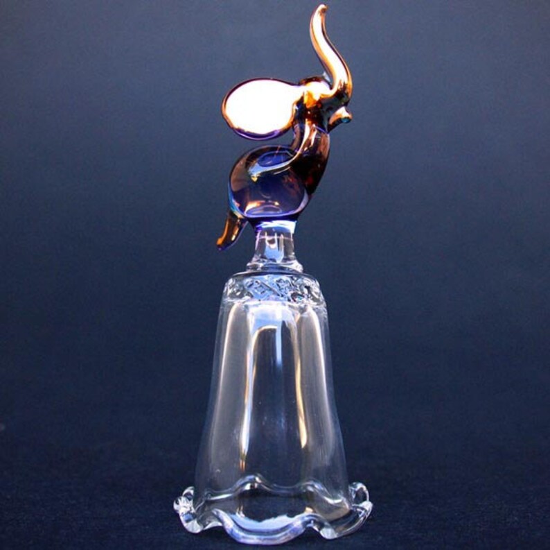Elephant Hand Blown Glass Thimble Crystal Gold Figurine - Etsy