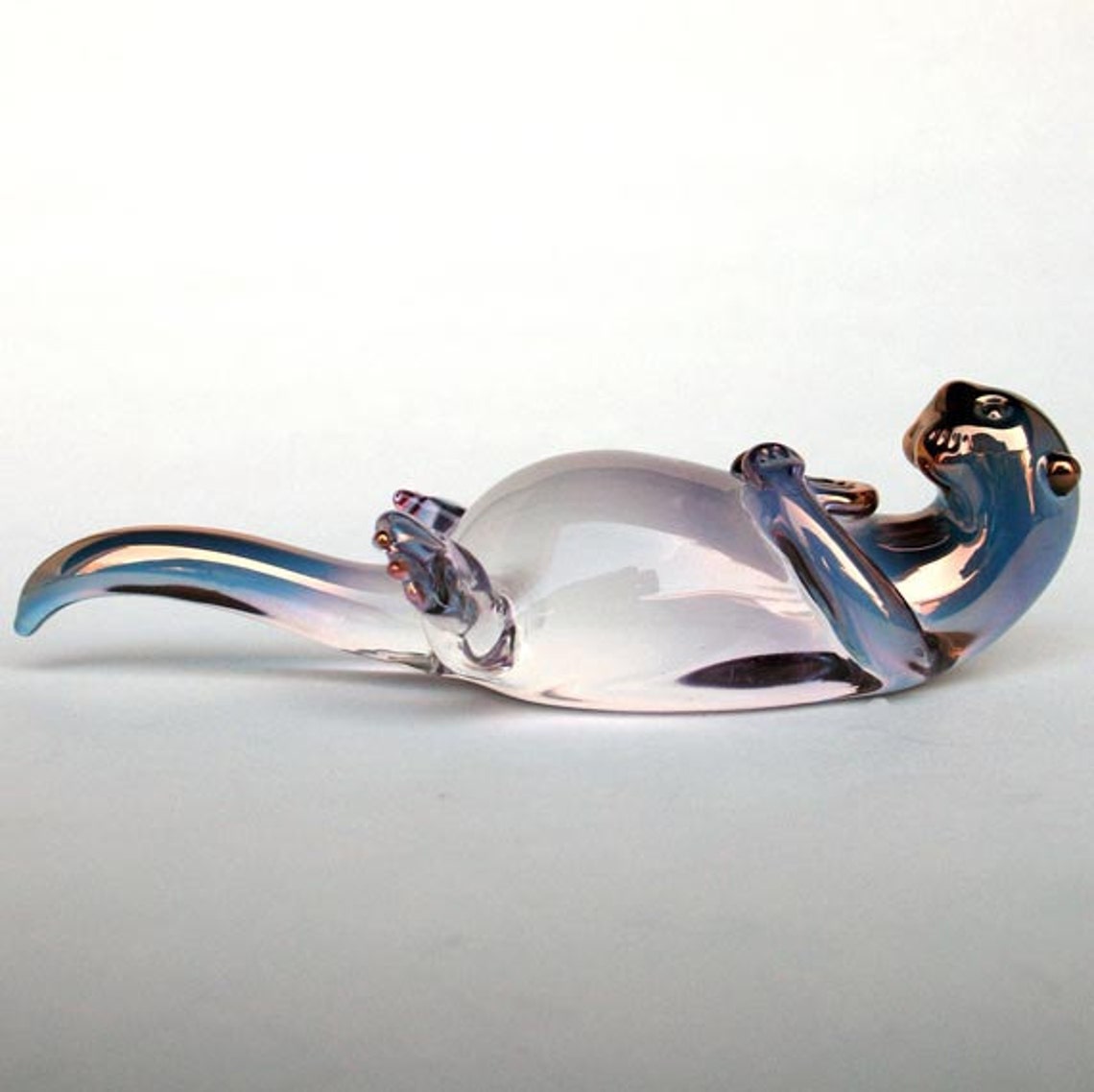 Sea Otter Figurine Blown Glass Crystal Gold Sculpture - Etsy