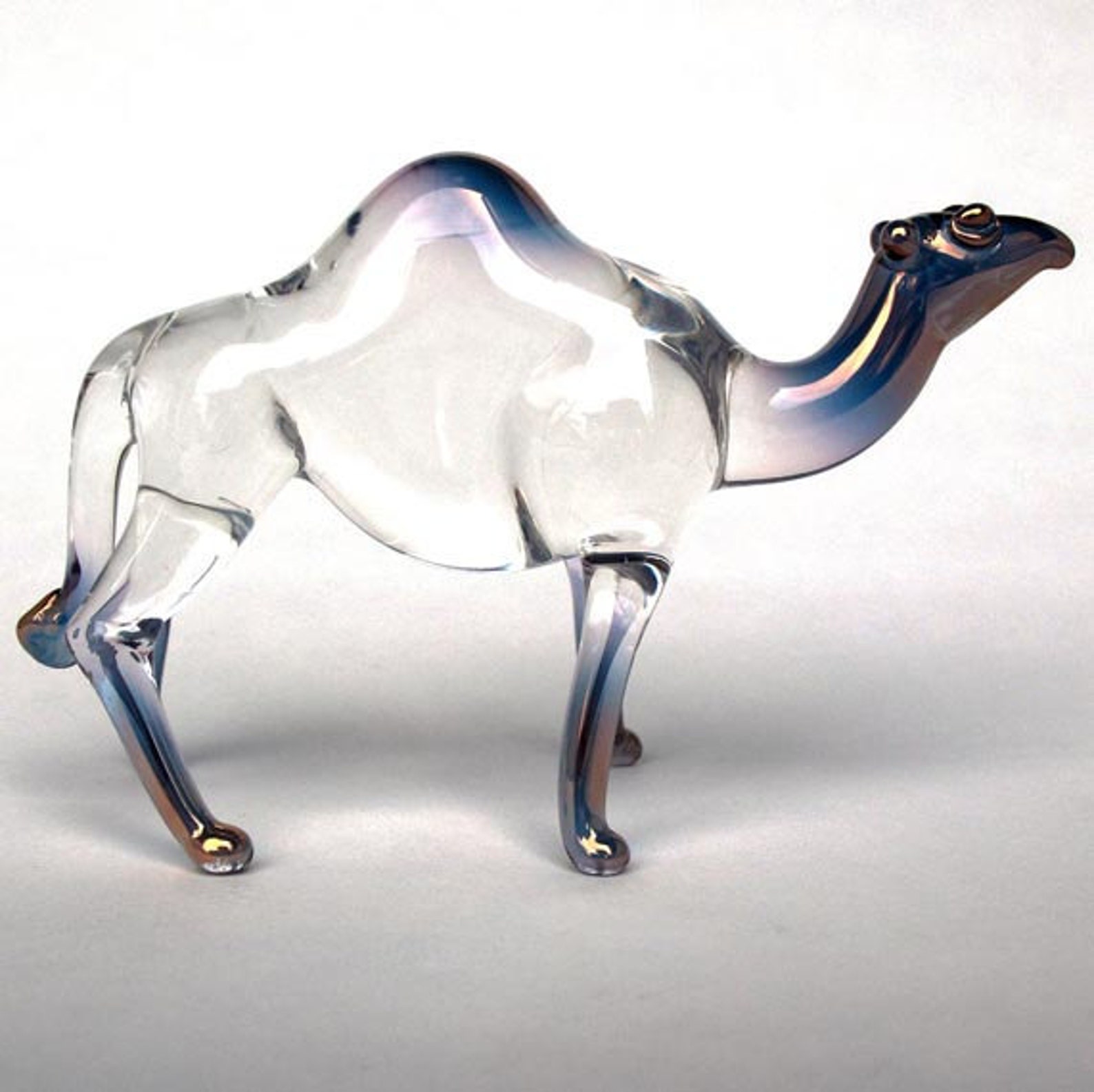 Camel Figurine Hand Blown Glass Gold Crystal Sculpture - Etsy