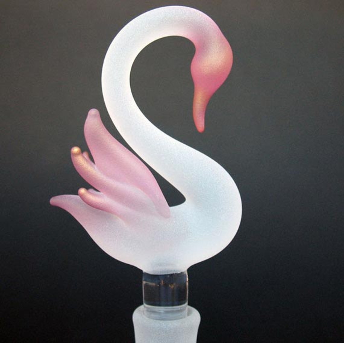 Swan Perfume Bottle of Hand Blown Glass Gold Crystal - Etsy
