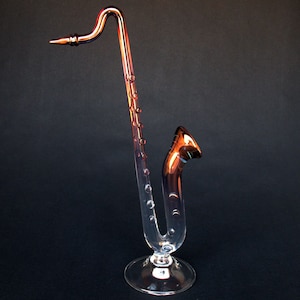 Saxophone Figurine of Hand Blown Glass and 24K Gold - Etsy