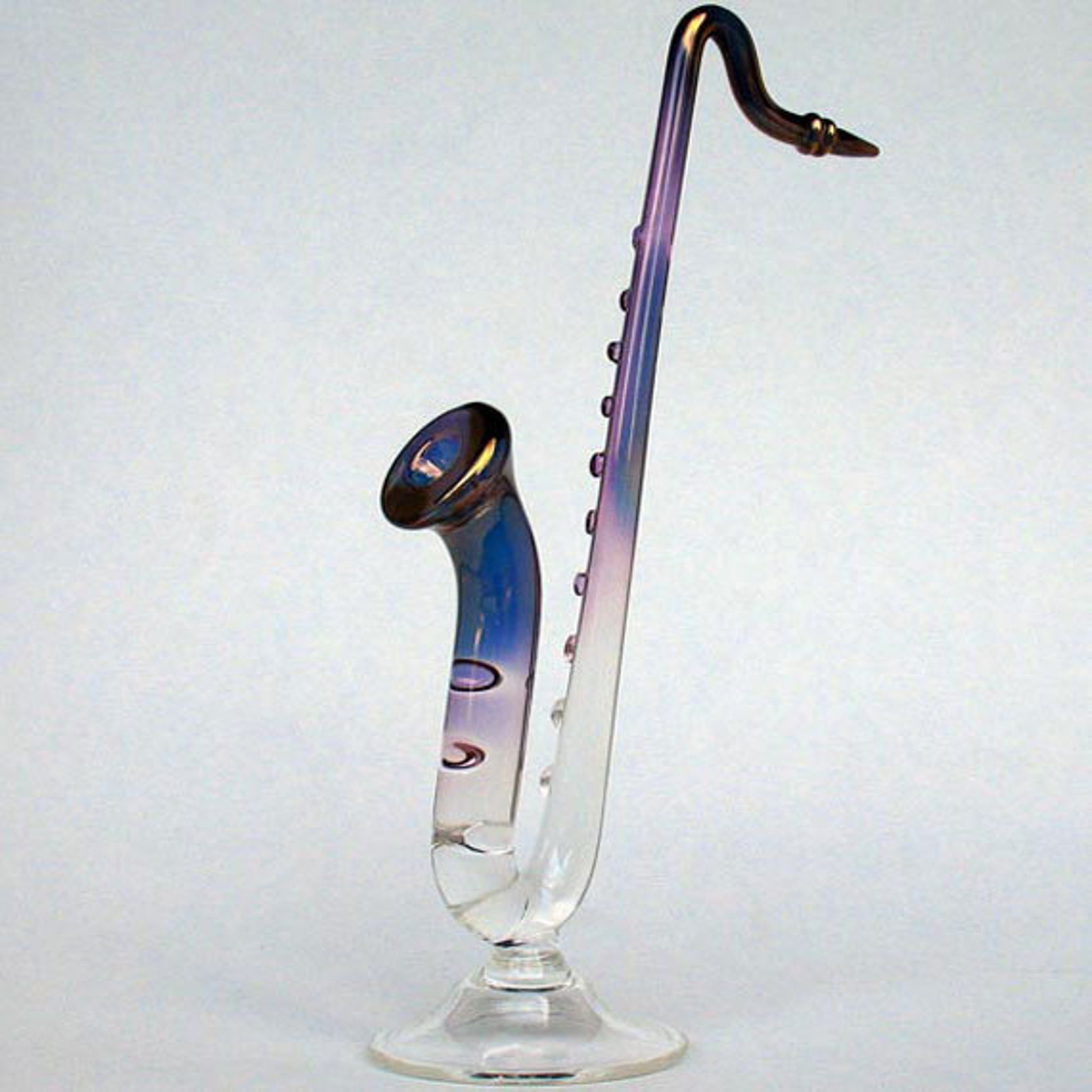 Saxophone Figurine of Hand Blown Glass and 24K Gold - Etsy