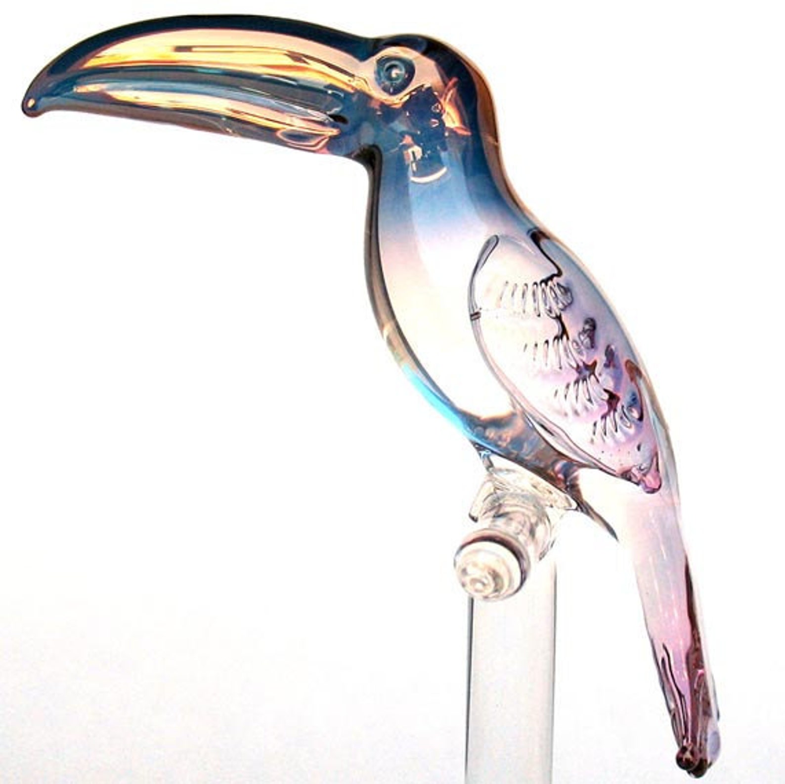 Toucan Figurine Sculpture of Blown Glass Gold Crystal - Etsy