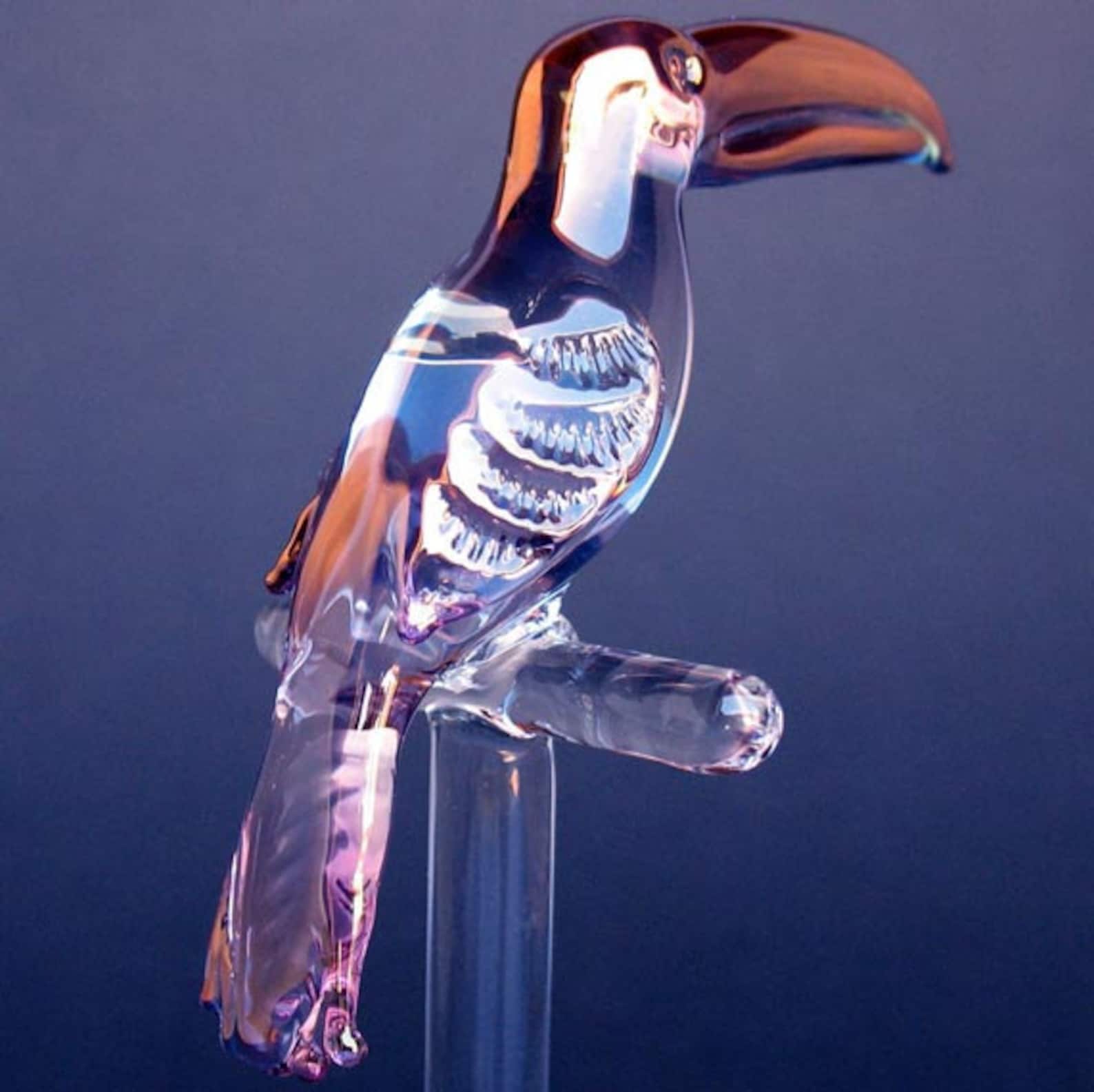 Toucan Figurine Sculpture of Blown Glass Gold Crystal - Etsy