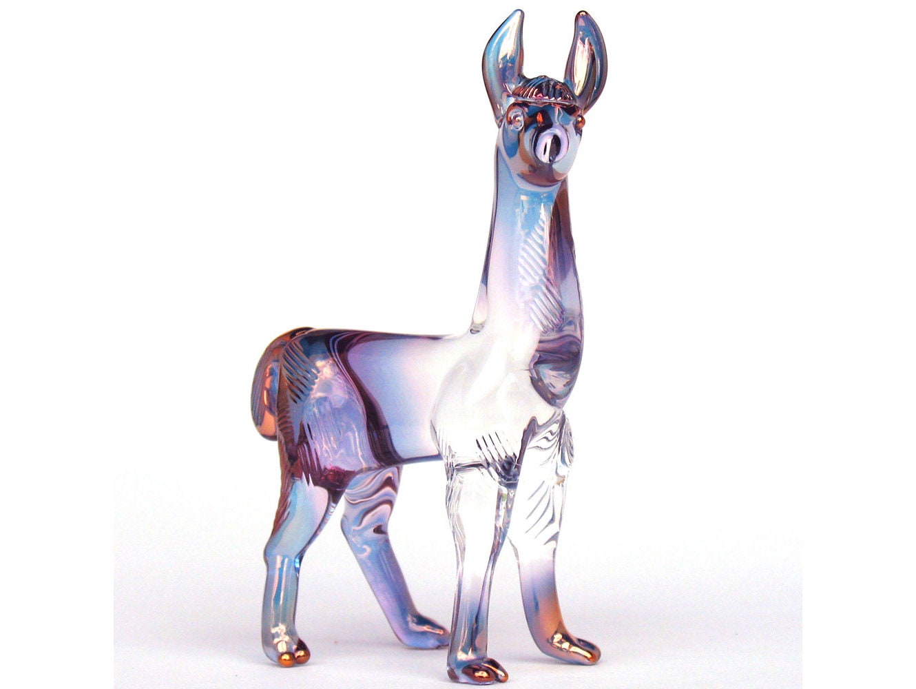 Llama Figurine of Hand Blown Glass and 24K Gold - Etsy