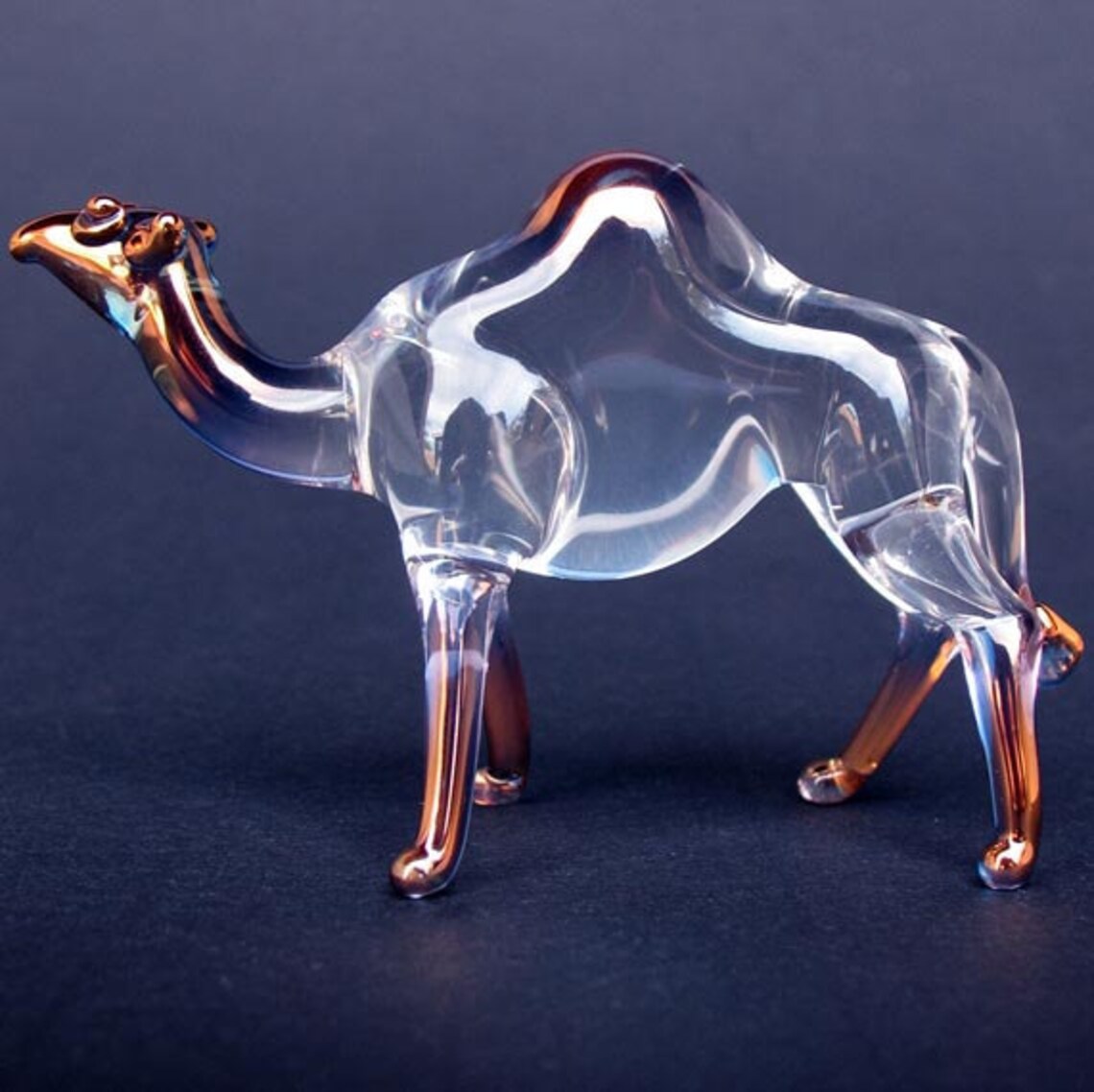 Camel Figurine Hand Blown Glass Gold Crystal Sculpture - Etsy