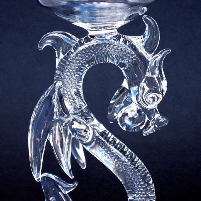 Dragon Wine Glass Hand Blown Crystal Goblet Etsy