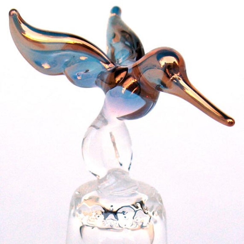 Hummingbird Blown Glass Thimble Crystal Gold Figurine - Etsy