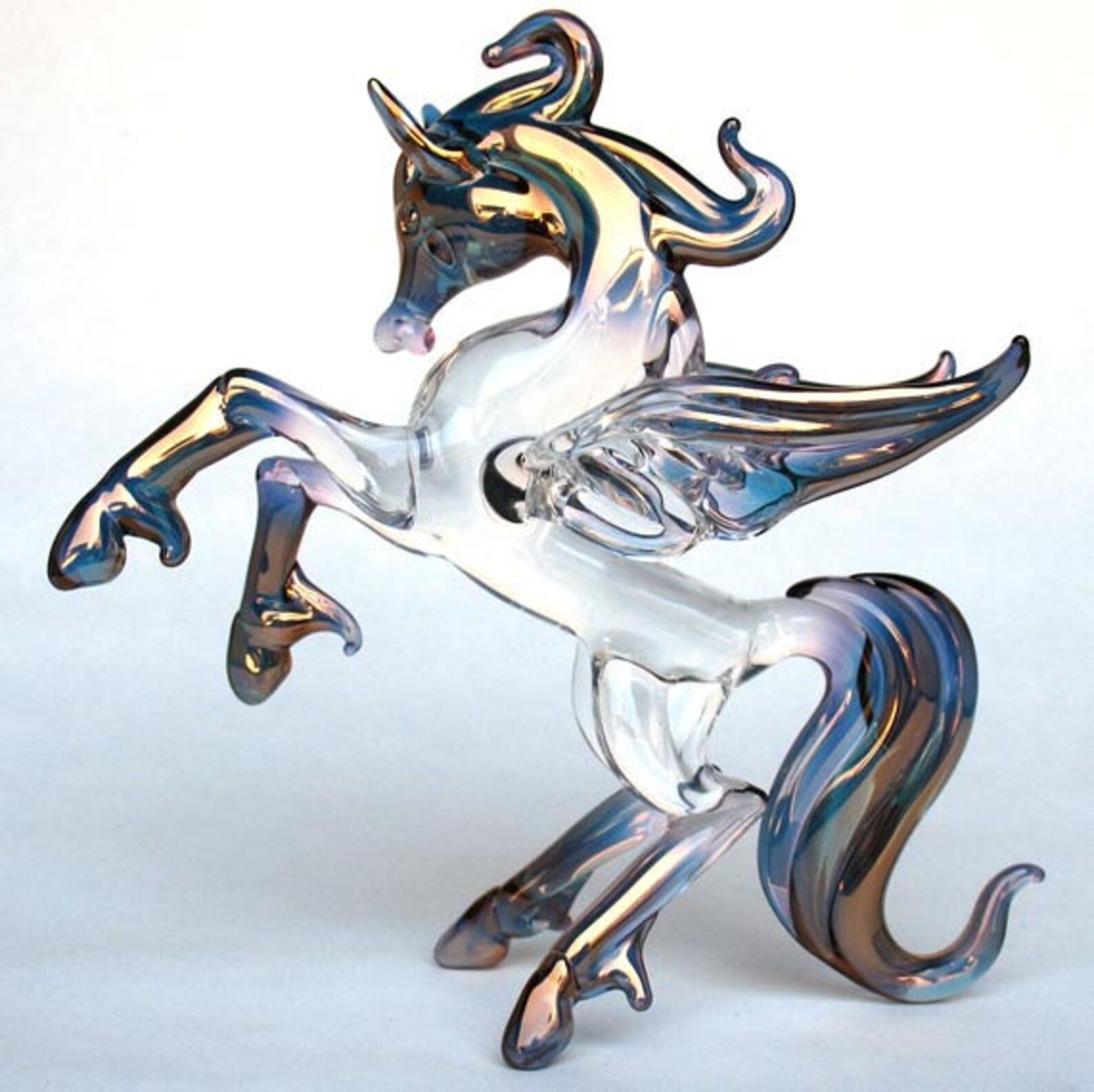 Pegasus Rearing Figurine Sculpture of Hand Blown Glass - Etsy