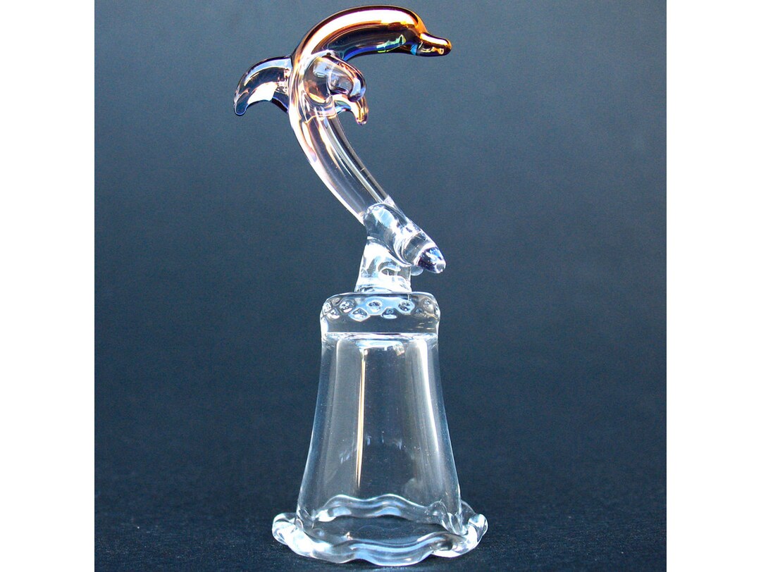 Dolphin Hand Blown Glass Thimble Crystal Gold Figurine - Etsy