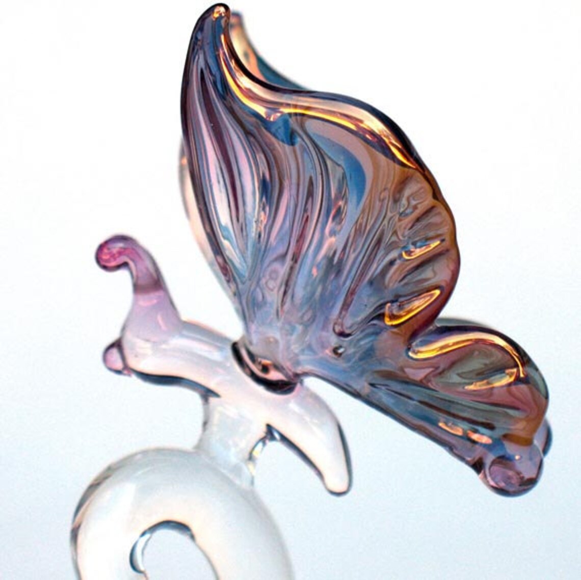 Butterfly Figurine Purple Pink and Gold Blown Glass - Etsy
