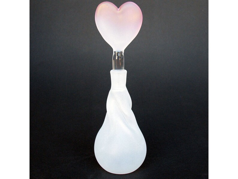Heart Anniversary Perfume Bottle of Blown Glass Crystal | Etsy