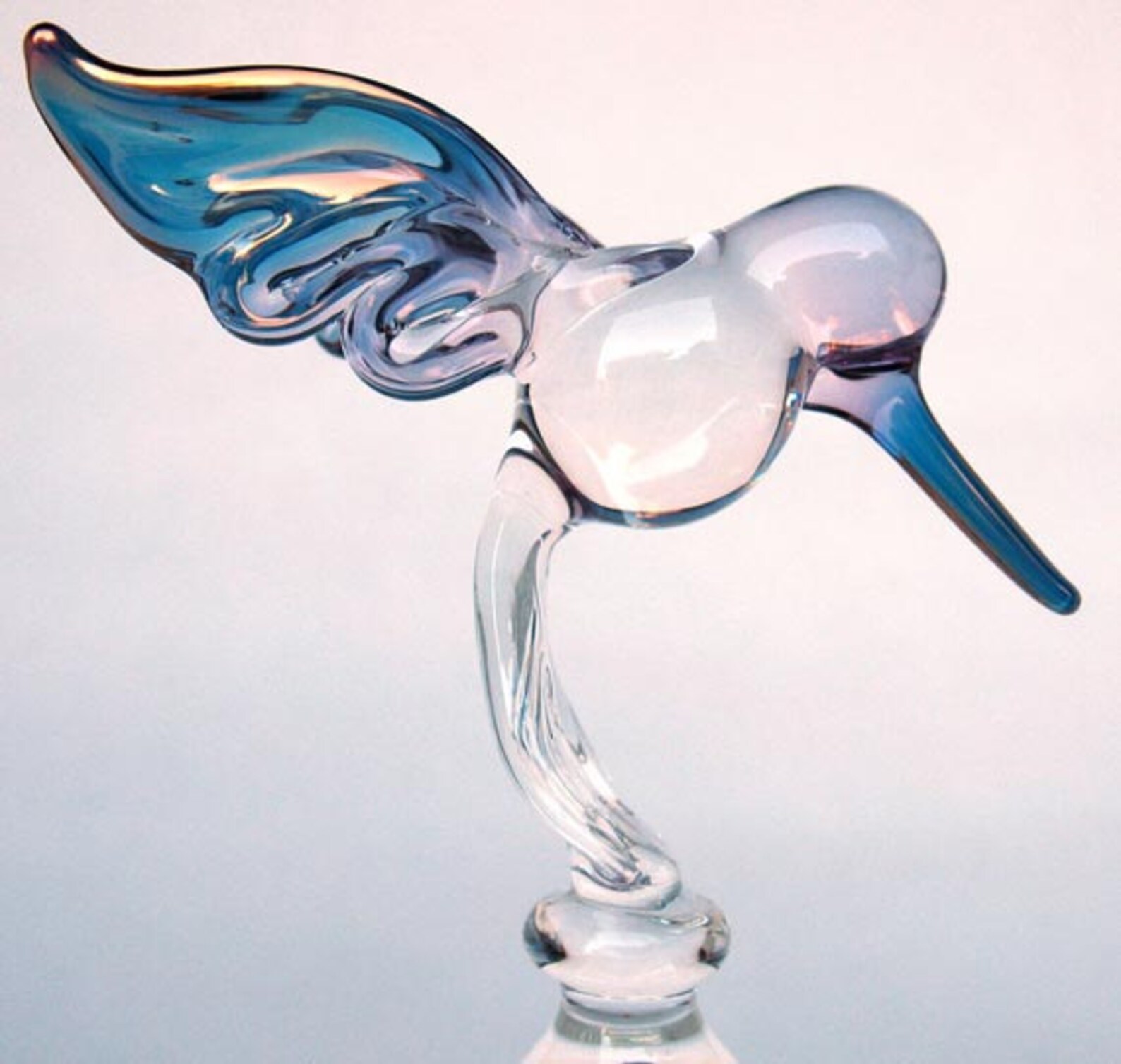 Hummingbird Bell Figurine of Hand Blown Glass 24K Gold - Etsy