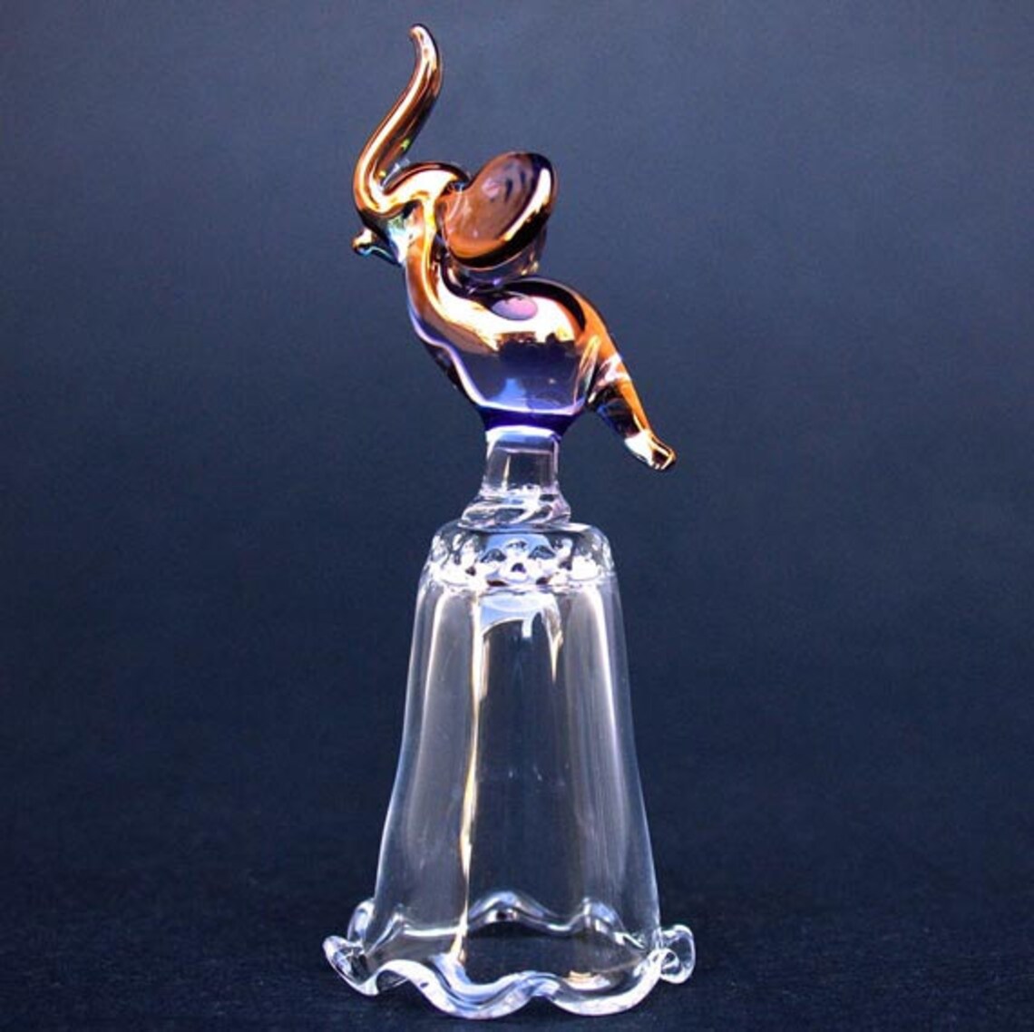 Elephant Hand Blown Glass Thimble Crystal Gold Figurine - Etsy