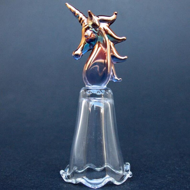 Unicorn Hand Blown Glass Thimble Crystal Gold Figurine - Etsy