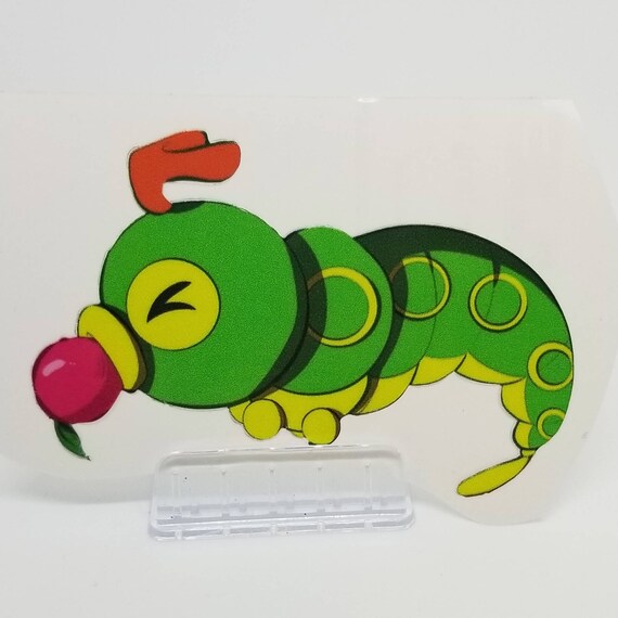 Caterpie Pokemon cute eating berry Vinyl sticker decal die cut | Etsy