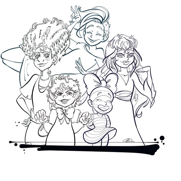 Ghouls Coloring Page - Etsy