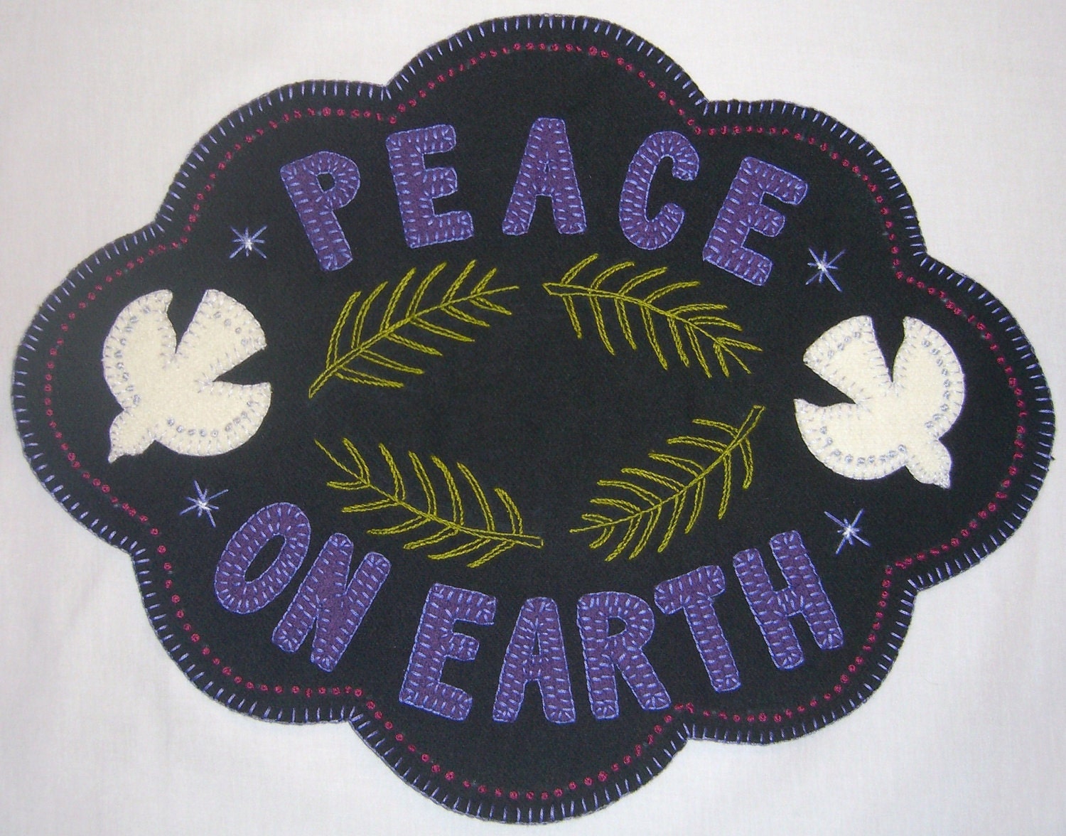 Christmas Winter Penny Rug Mat/wool Applique PATTERN Holiday Peace on ...